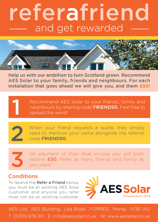 Solar Power Refer a Friend Scheme | Downloads | AES Solar
