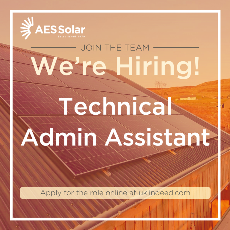 We're Hiring a Technical Admin Assistant | AES Solar